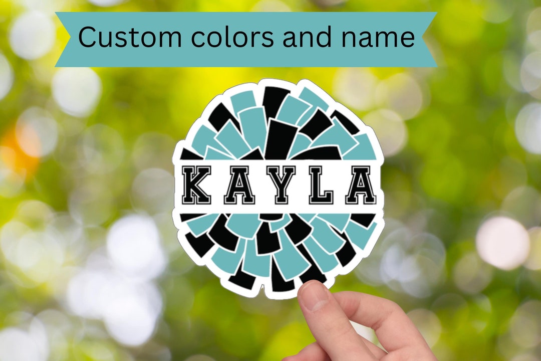 Personalized Cheer Pom-pom Stickers Spirit Stickers Cute Cheerleader ...