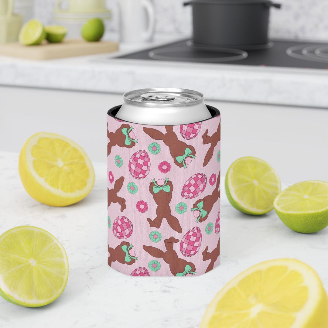 Easter Bunny Coquette Can Cooler Cute Beverage Holder Spring Party ...