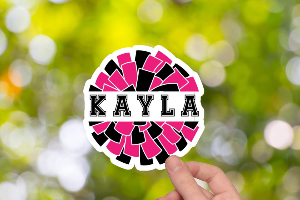 Personalized Cheer Pom-pom Stickers Spirit Stickers Cute Cheerleader ...
