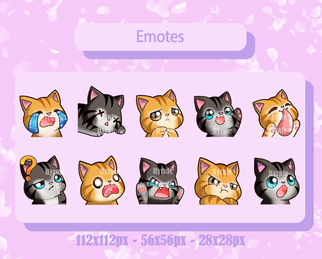 20 Cute Cat Emotes - Etsy