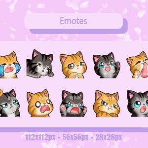 20 Cute Cat Emotes - Etsy
