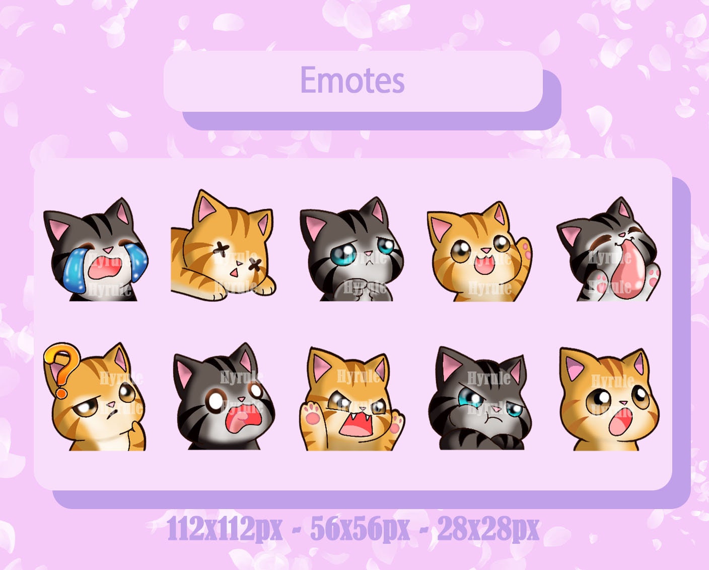 20 Cute Cat Emotes - Etsy