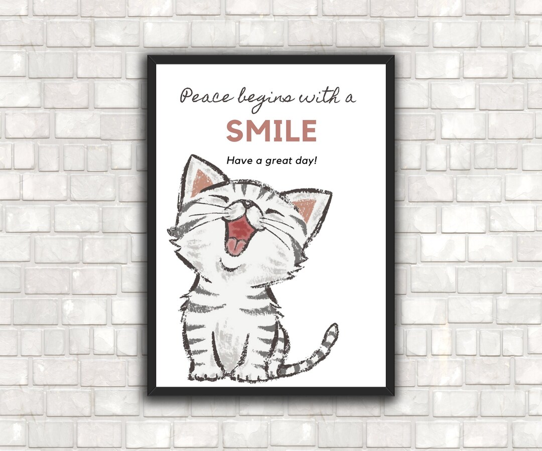 Cat Wall Art Cat Poster Printable Cat Gift Funny Cat Quote Kids Gift ...