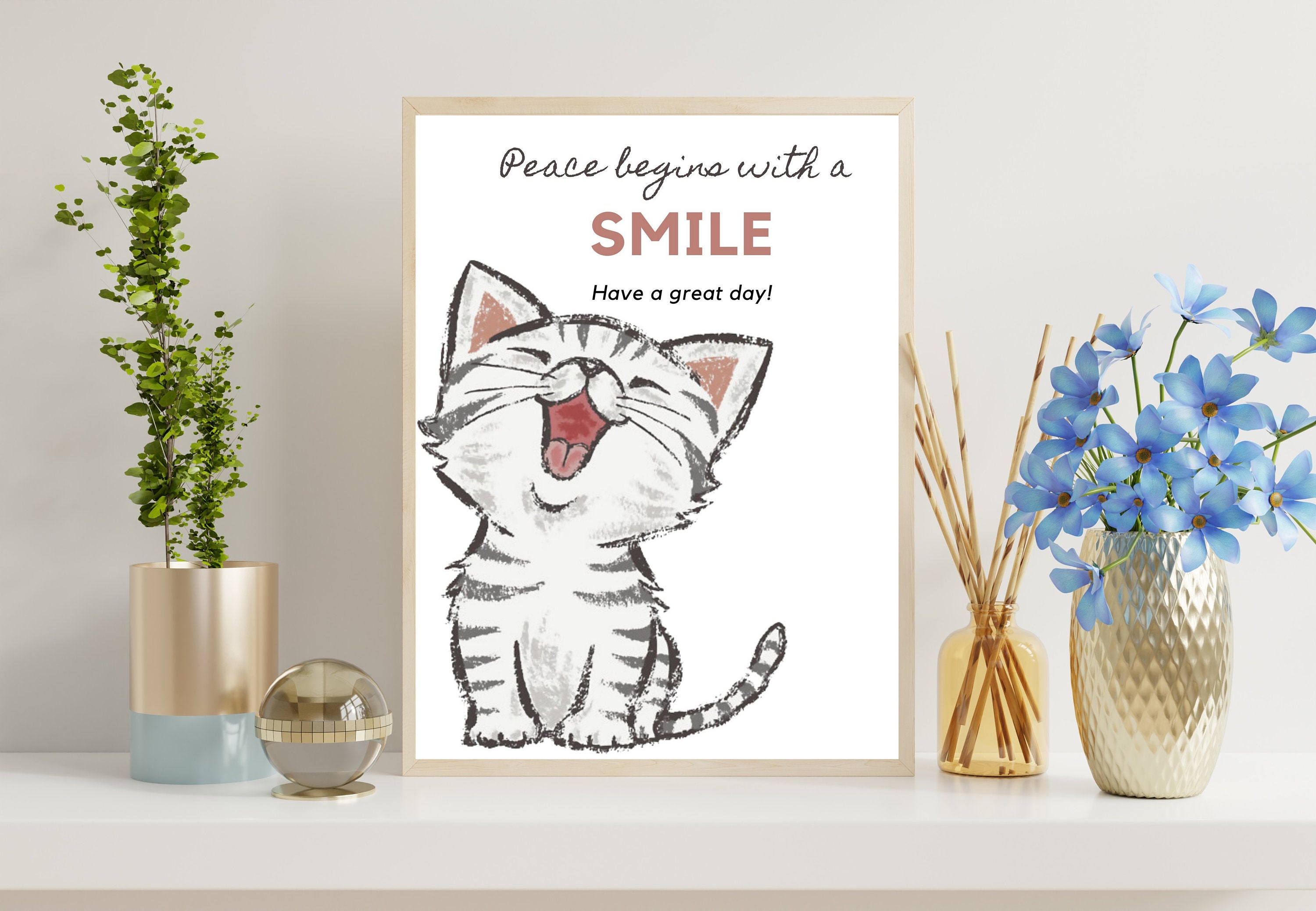 Cat Wall Art Cat Poster Printable Cat Gift Funny Cat Quote - Etsy