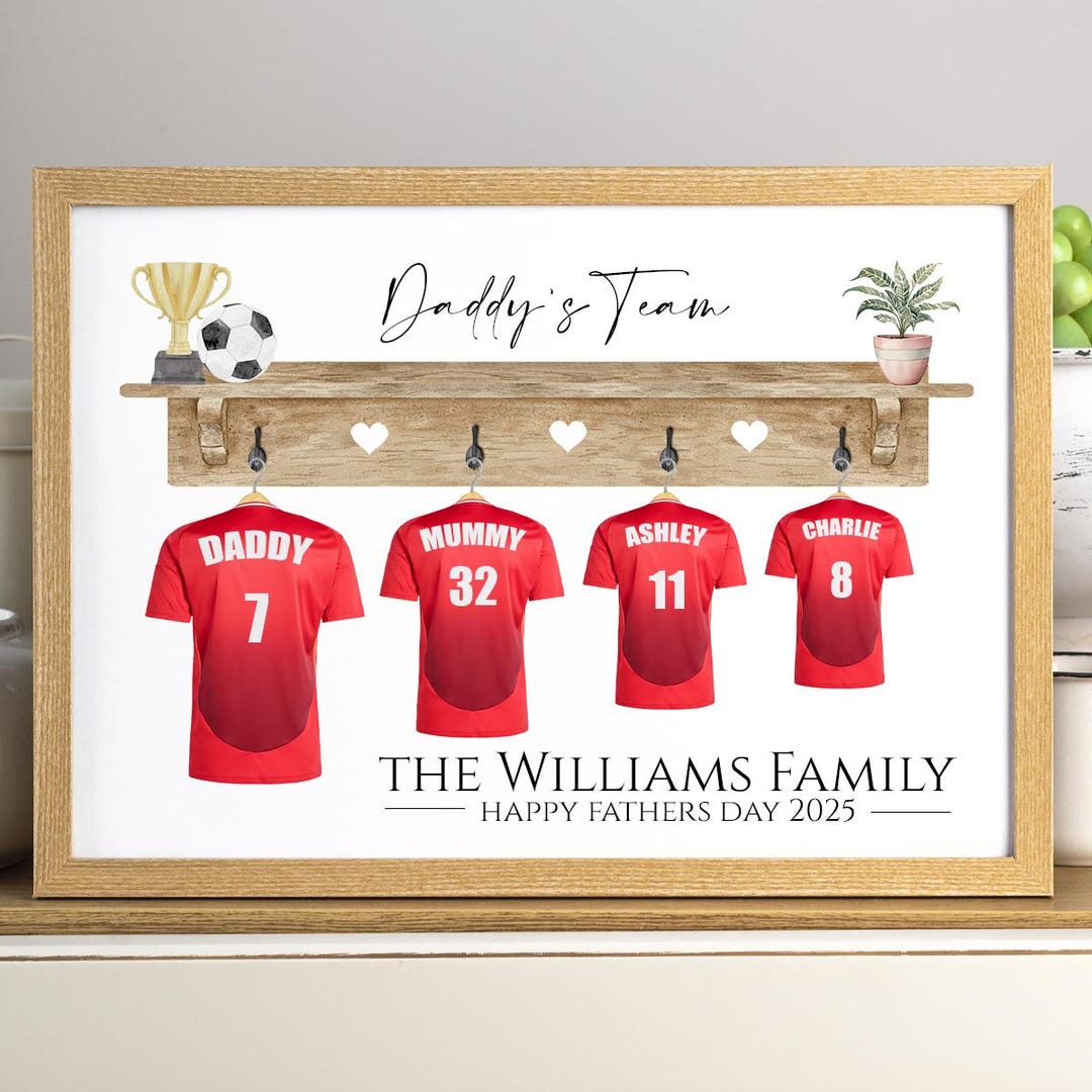 Football Shirt Print - Custom Family Football Print, Fathers Day Gift ...