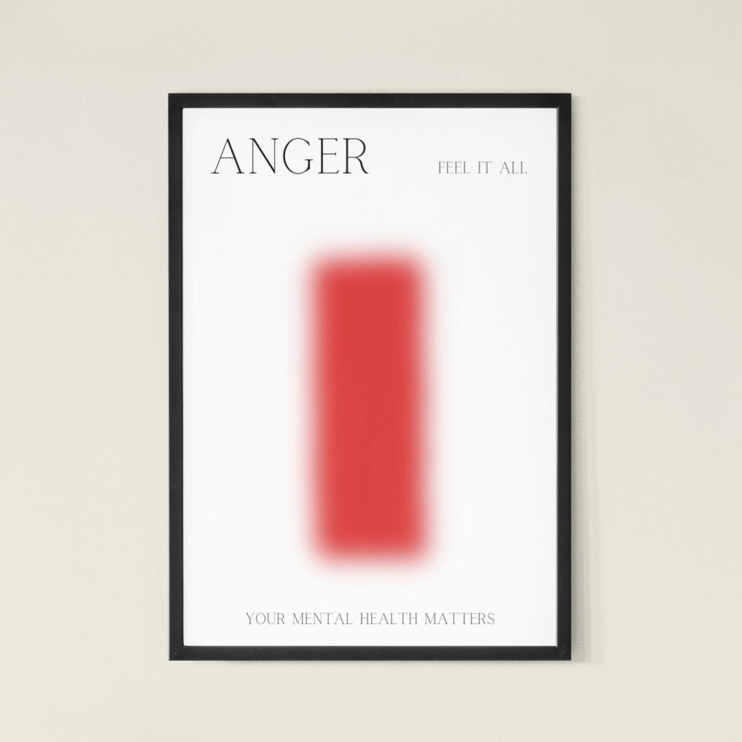 ANGER Mental Health Art Print Therapy Office Decor Therapist - Etsy