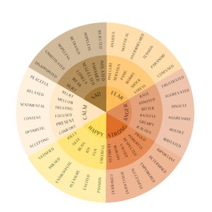 Feelings Wheel Mental Health Downloadable Print - Etsy