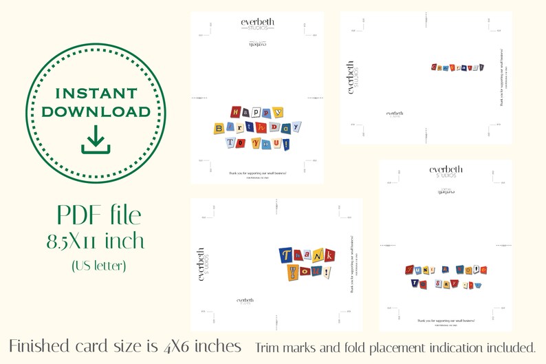 BUNDLE - Printable | Ransom Note Letter Cards | 4X6 Inches | PDF File ...