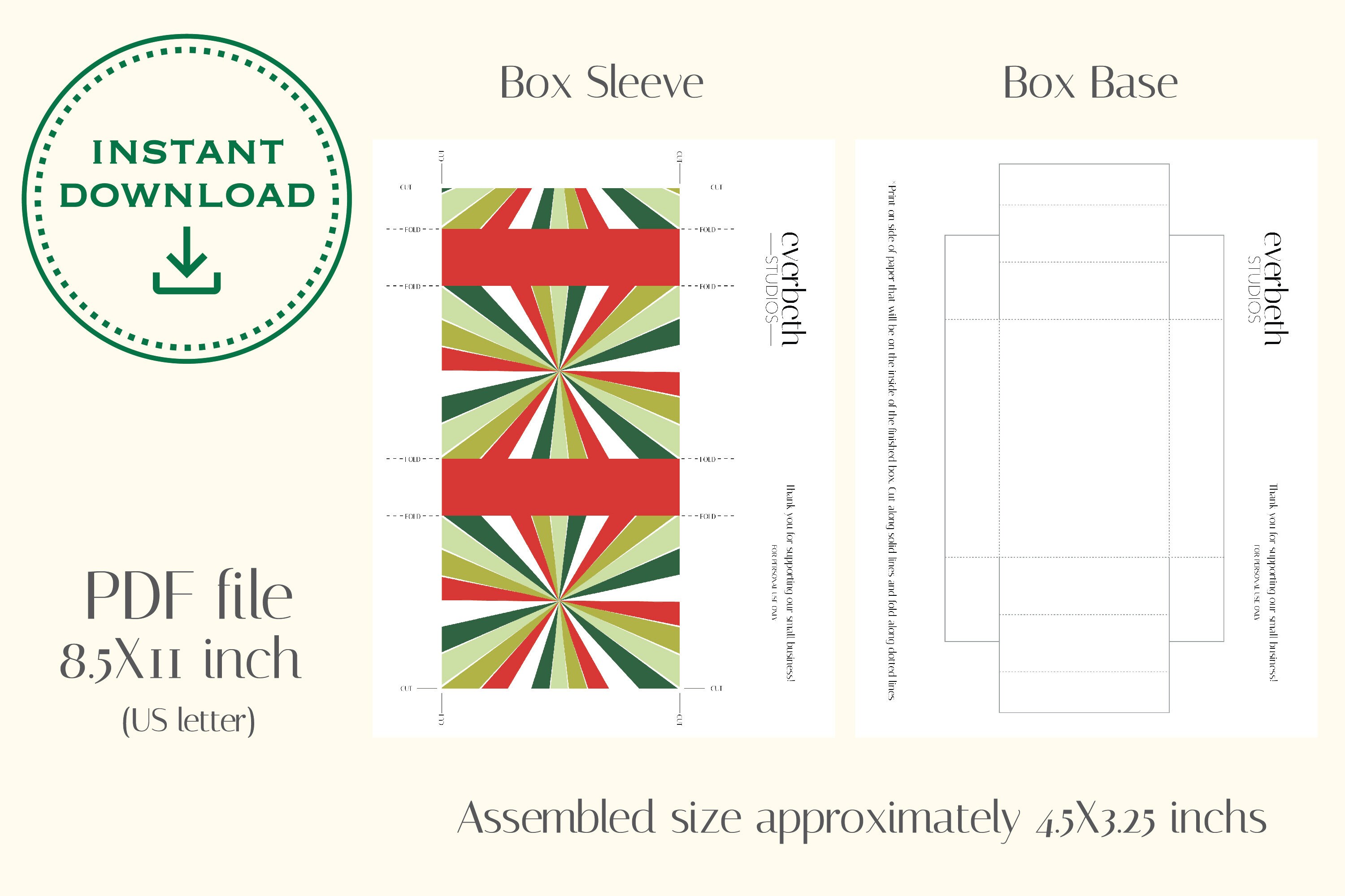 Printable Gift Box Matchbox Printable Gift Card Holder - Etsy