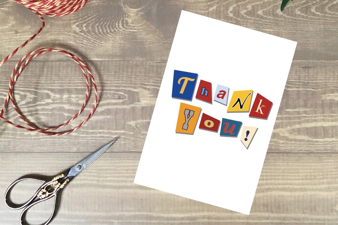 Printable | Ransom Note Letter Thank You Card | 4X6 Inches | PDF File ...
