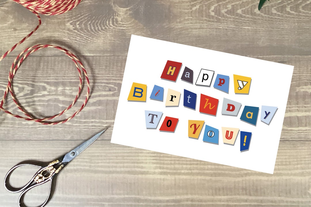 Printable | Ransom Note Letter Birthday Card | 4X6 Inches | PDF File ...