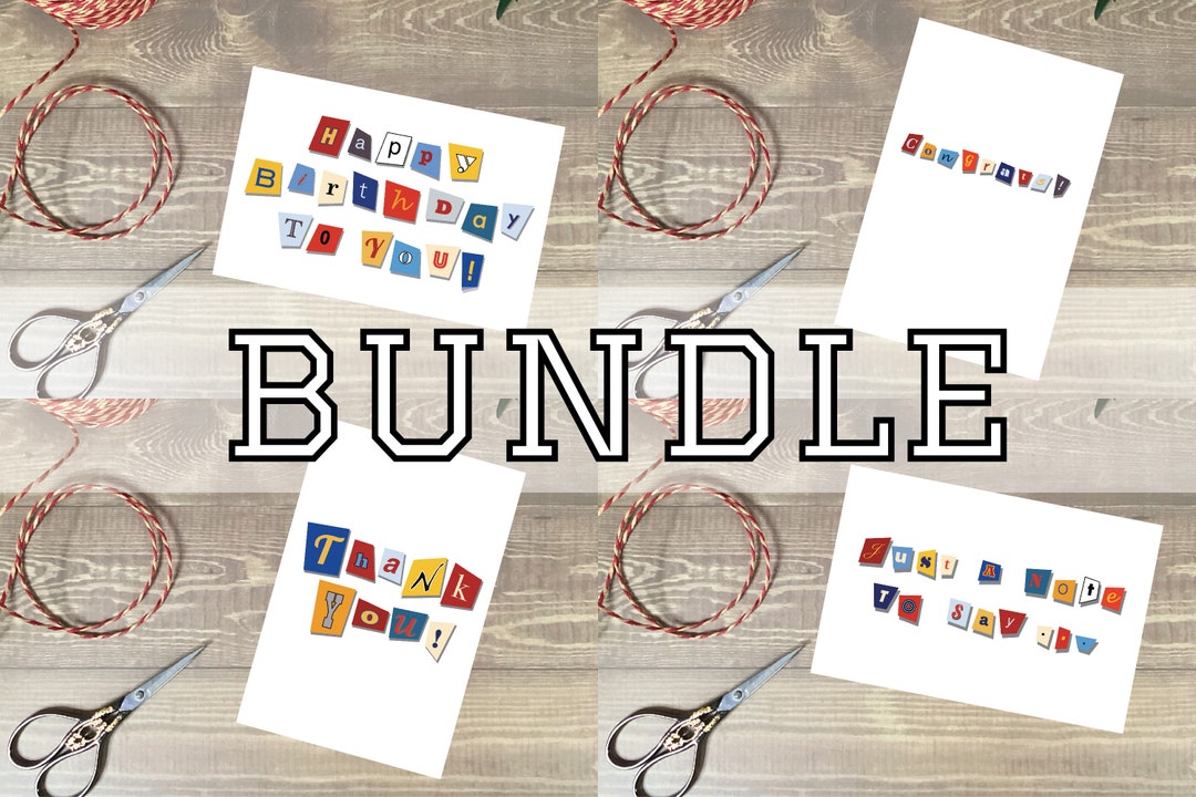 BUNDLE - Printable | Ransom Note Letter Cards | 4X6 Inches | PDF File ...
