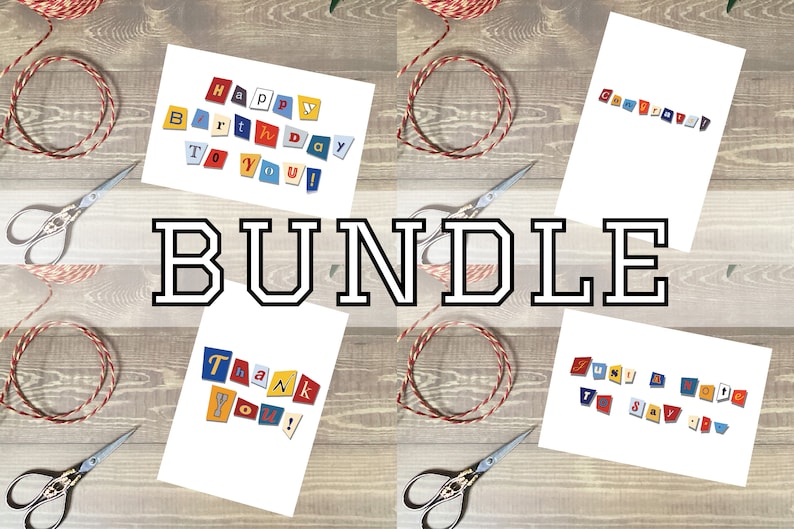 BUNDLE - Printable | Ransom Note Letter Cards | 4X6 Inches | PDF File ...