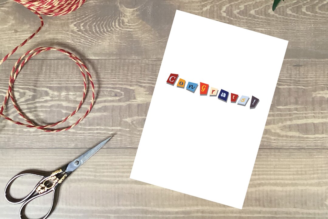 Printable | Ransom Note Letter Congrats Card | 4X6 Inches | PDF File ...