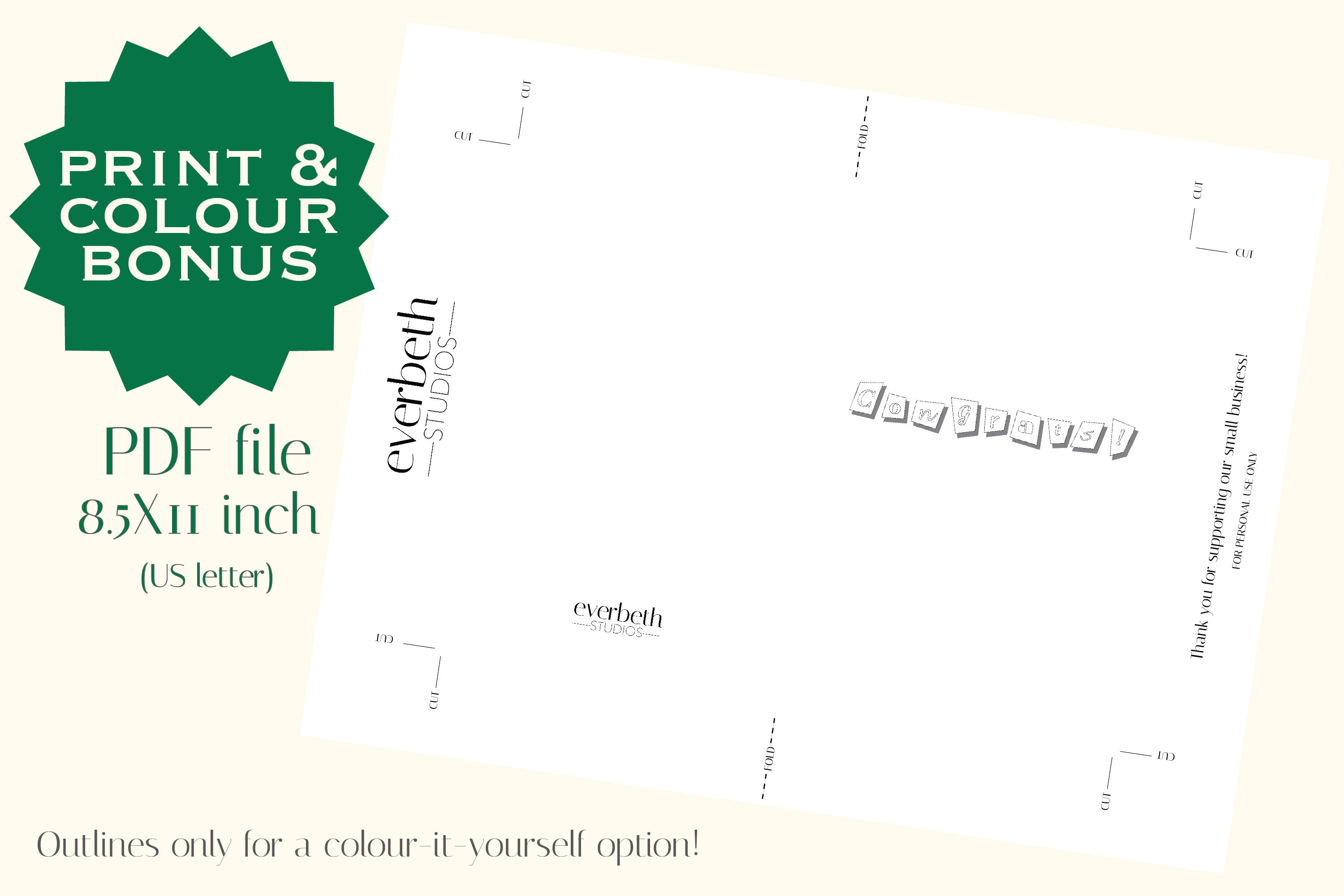 Printable Ransom Note Letter Congrats Card 4X6 Inches PDF File Classic ...