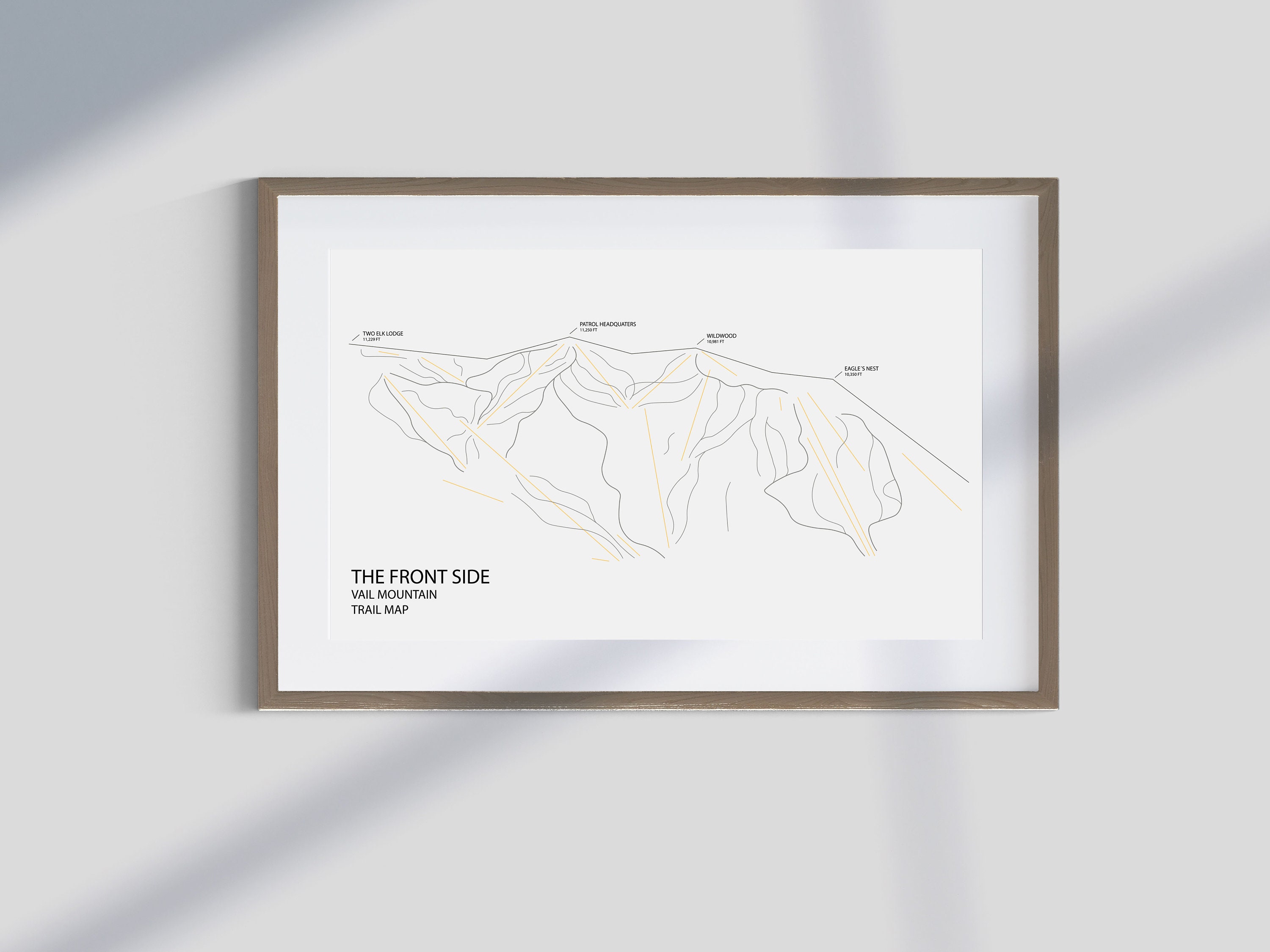Vail Mountain TRAIL MAP Ski Resort Map Minimalist Skiing Map - Etsy