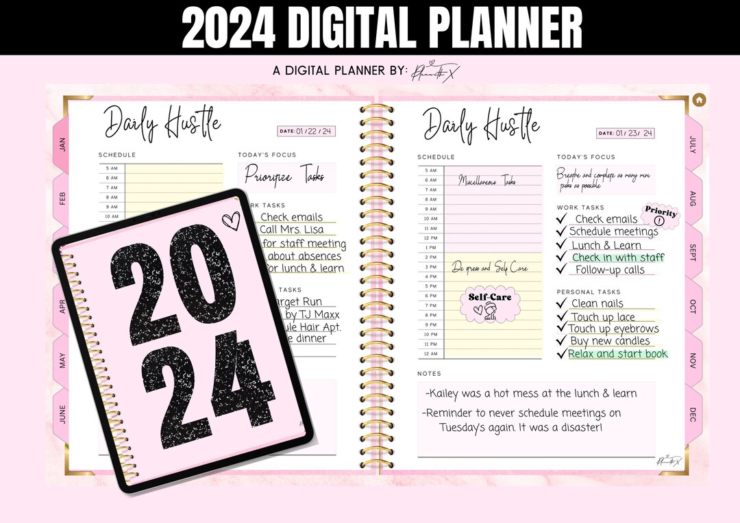 2024 Digital Planner Handwritten Essential Stickers by Planwithx ...