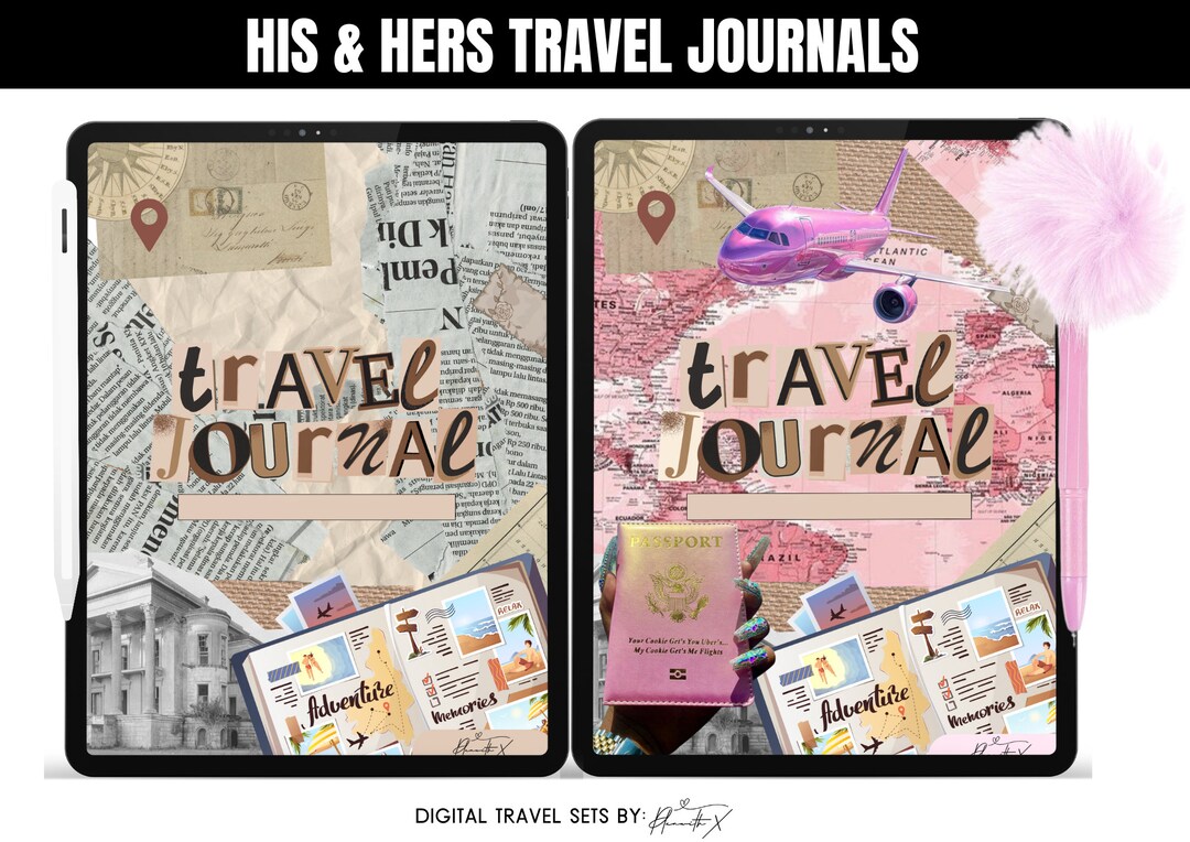 His & Her's Digital Travel Journal Set by Planwithx - Etsy