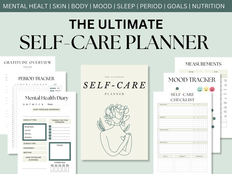 Selfcare Planner & Tracker | Skincare, Mental Health, Habit, Routine ...