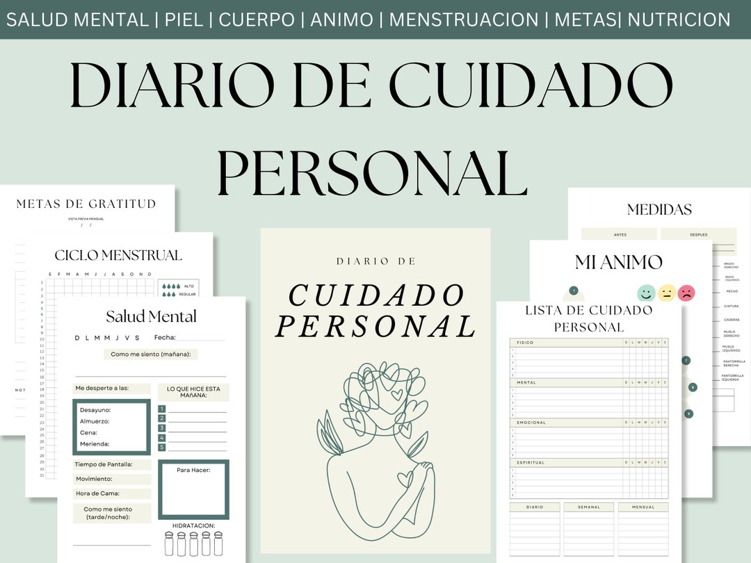Diario De Cuidado Personal | Salud Mental Habitos Rutina Comidas ...