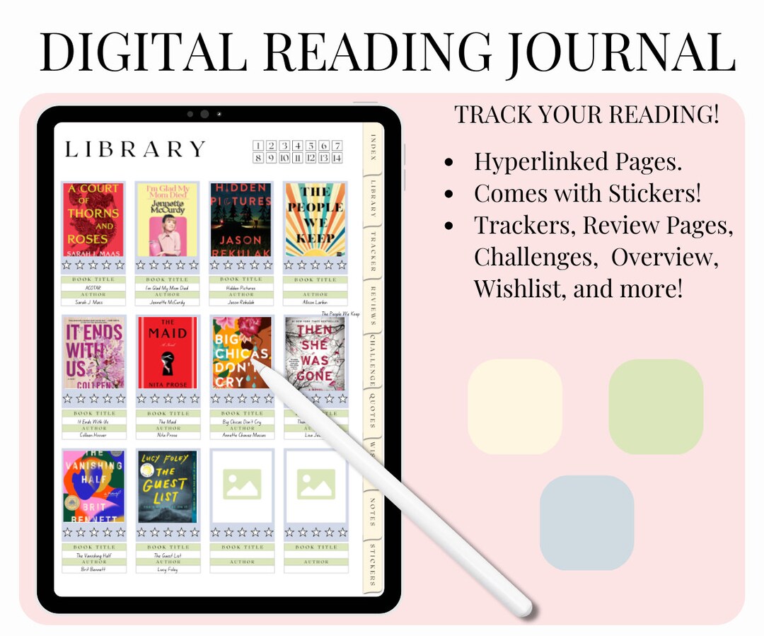 Digital Reading Journal, Book Tracker, Reading Log, Book Reviews ...