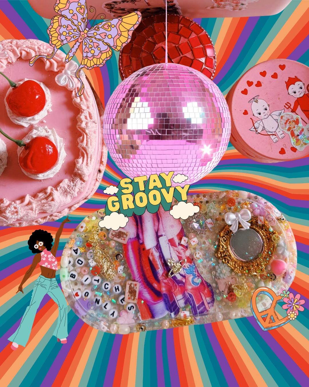 Disco Resin Ashtray: Sparkle Girly Home Decor - Etsy