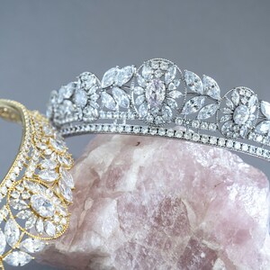 Gorgeous Wedding Crown, Wedding Tiara, Zircon Crystals Tiara, High ...
