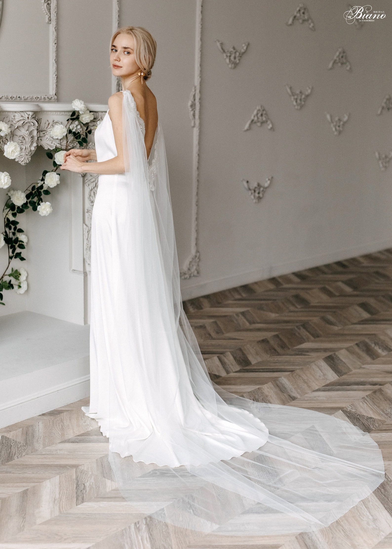 Wedding Cape Veil, Capes for Brides, Shoulder Veil, Wedding Veil Ivory ...