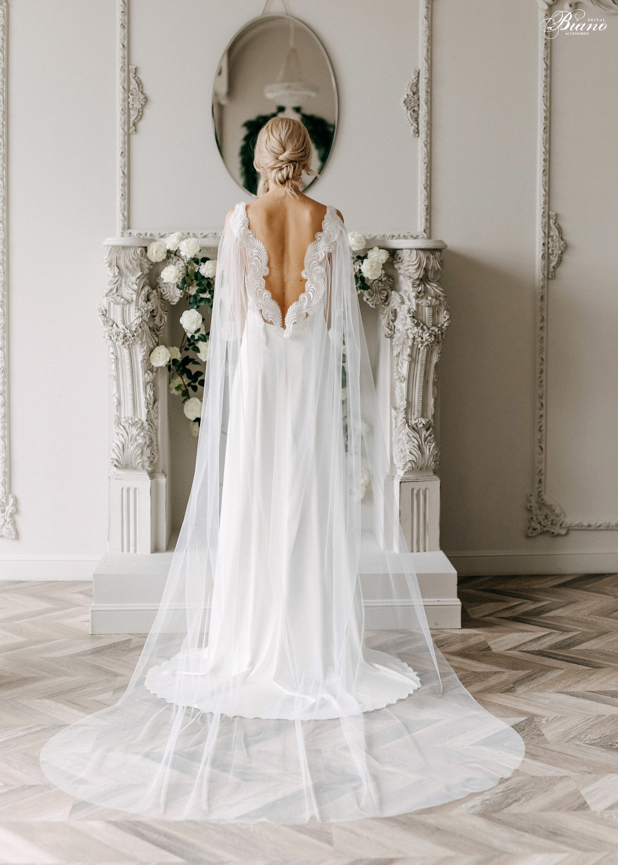 Wedding Cape Veil, Capes for Brides, Shoulder Veil, Wedding Veil Ivory ...
