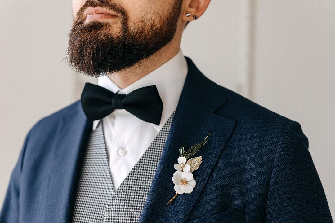 Flower Lapel Pin for Men, Groom Boutonniere, Suit Lapel Pin, Wedding ...