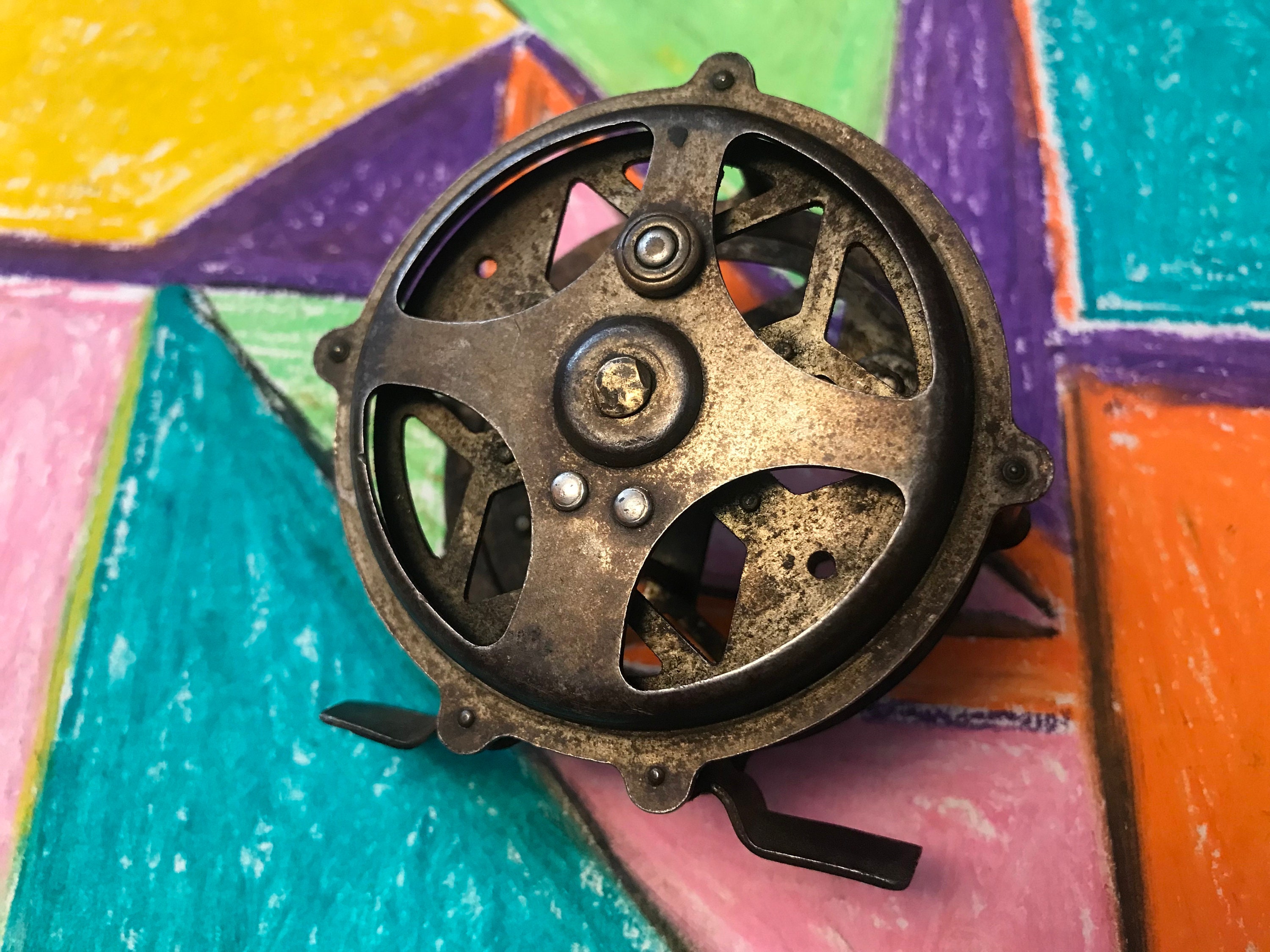 Antique Brass Skeleton Fly Reel - Etsy