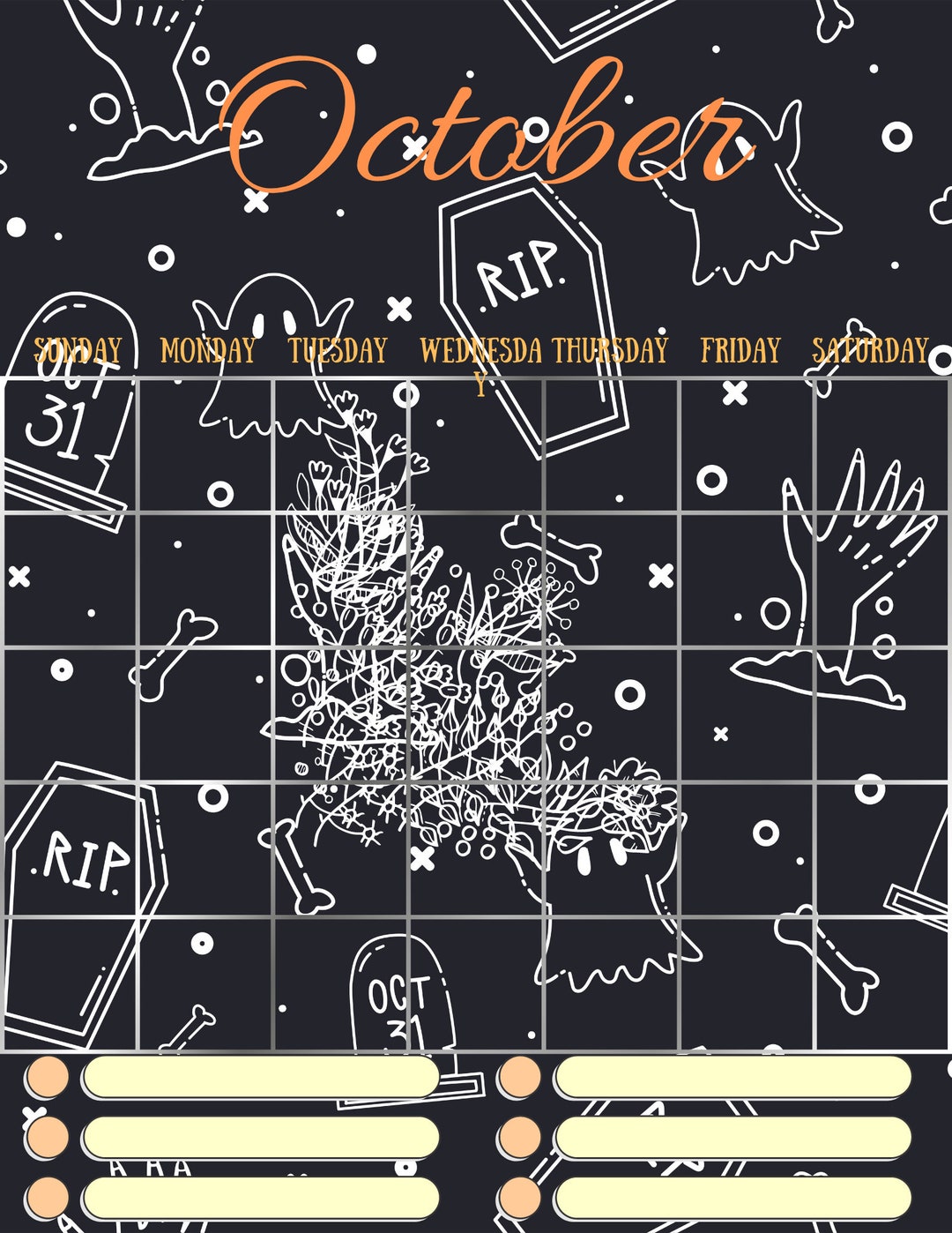 Spooky October Calendar - Etsy