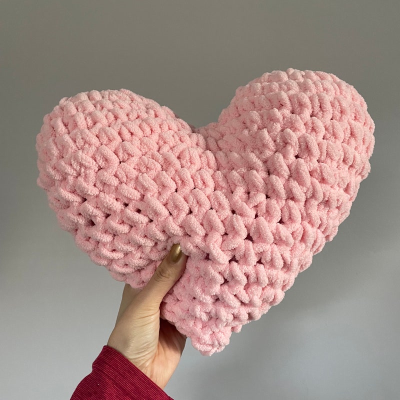 Crochet Heart Pillow - Etsy