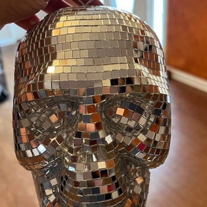 Disco Ball Mirrored Tiled Skullsparkly Skull, Halloween Decoration Home ...
