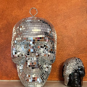 Disco Ball Mirrored Tiled Skullsparkly Skull, Halloween Decoration Home ...