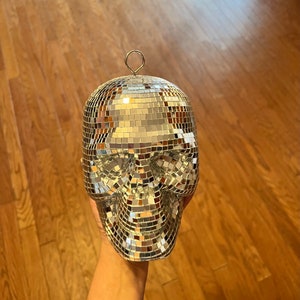 Disco Ball Mirrored Tiled Skullsparkly Skull, Halloween Decoration Home ...