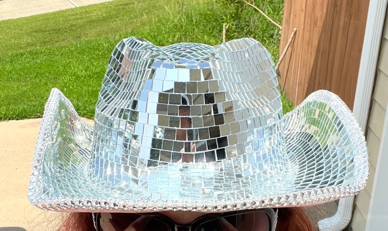 Mirror Ball Cowboy/cowgirl Hat/disco Ball Hat/bachelorette Party Hat ...