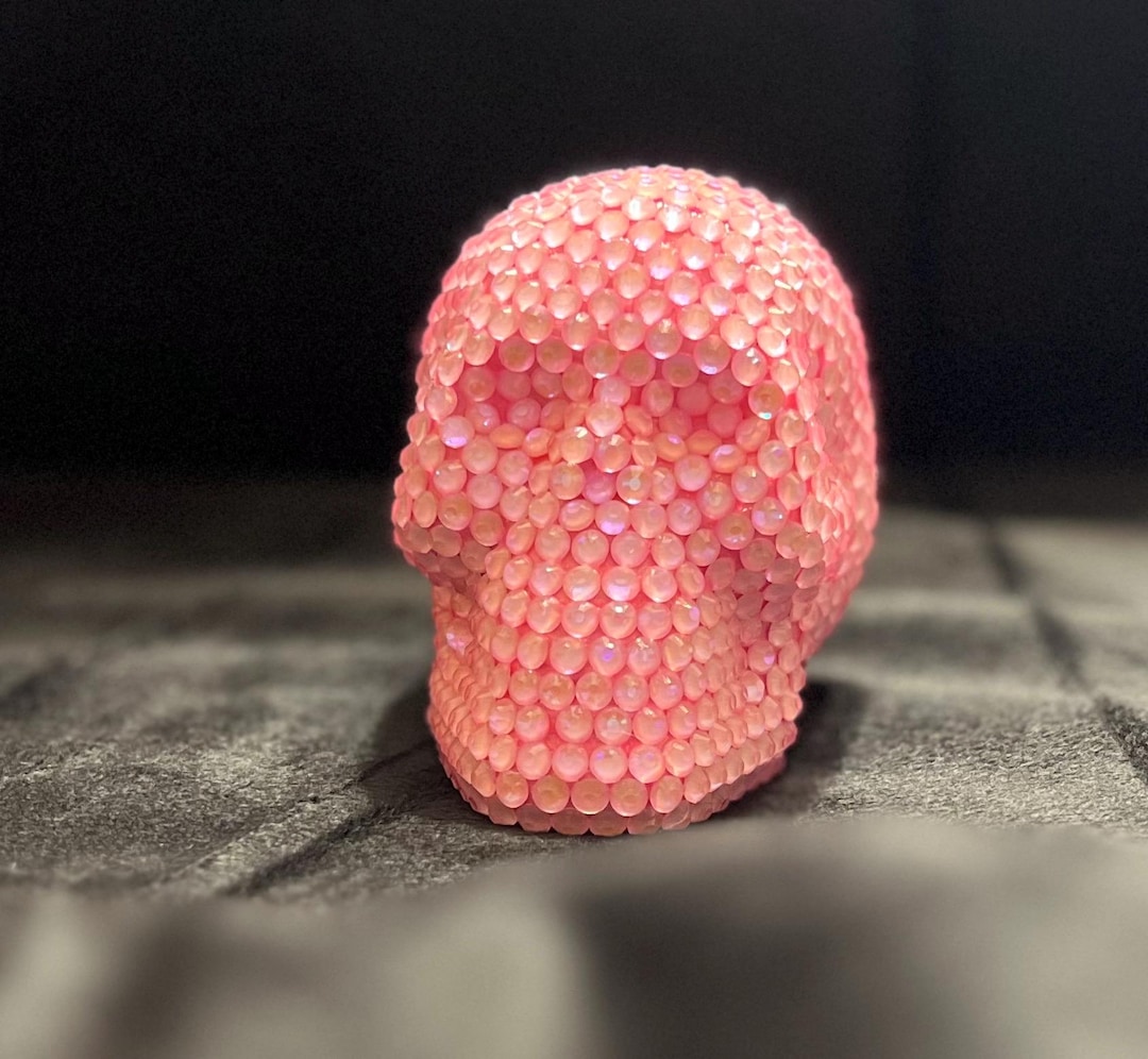 Glow in the Dark Pink Bling Rhinestone Skull; Pinkoween Home Decor ...