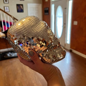 Disco Ball Mirrored Tiled Skullsparkly Skull, Halloween Decoration Home ...