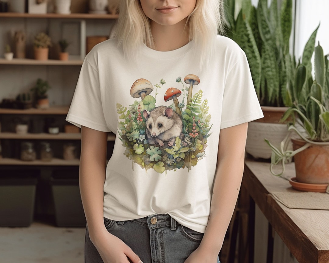 Cottage Core Opossum Shirt, Cottagecore Mushroom Shirt, Goblincore ...