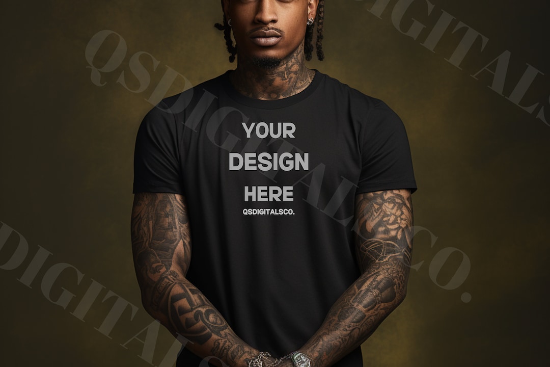 Black Male Model Mockup, Bella Canvas 3001 Tshirt Mockup, Bella Canvas ...