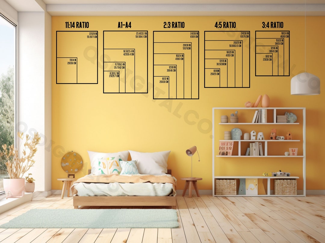 Wall Art Size Guide, Print Size Guide, Wall Art Ratio Guide, Frame Size ...