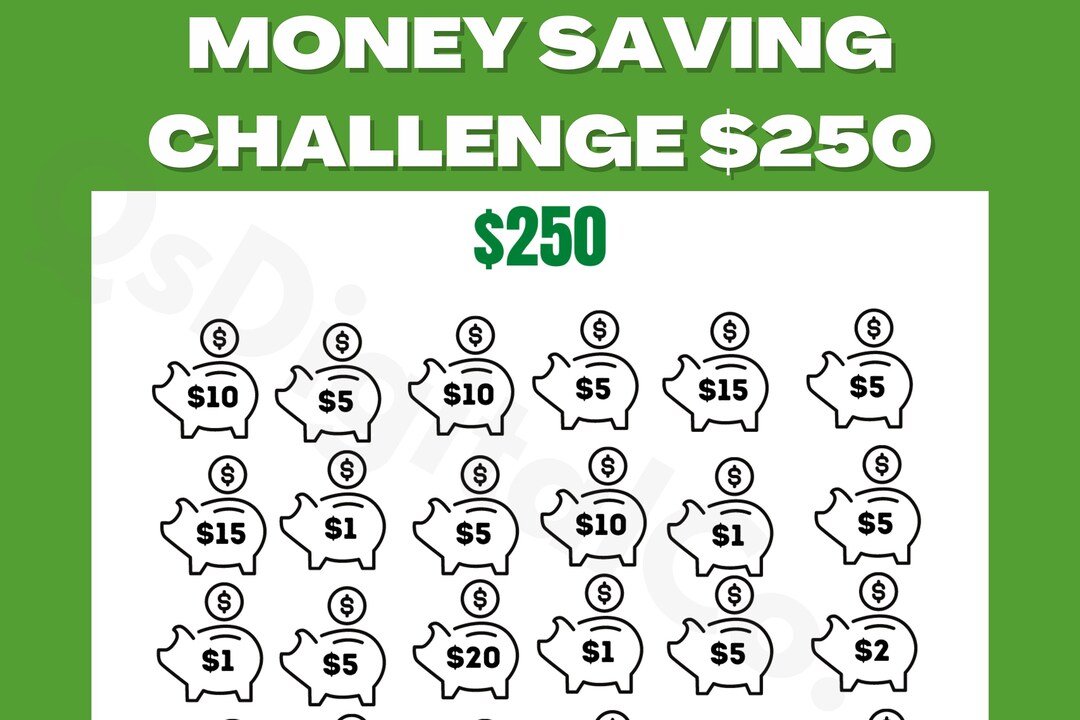 Small Savings Challenge Printable, Save 250 Dollars, Money Savings ...