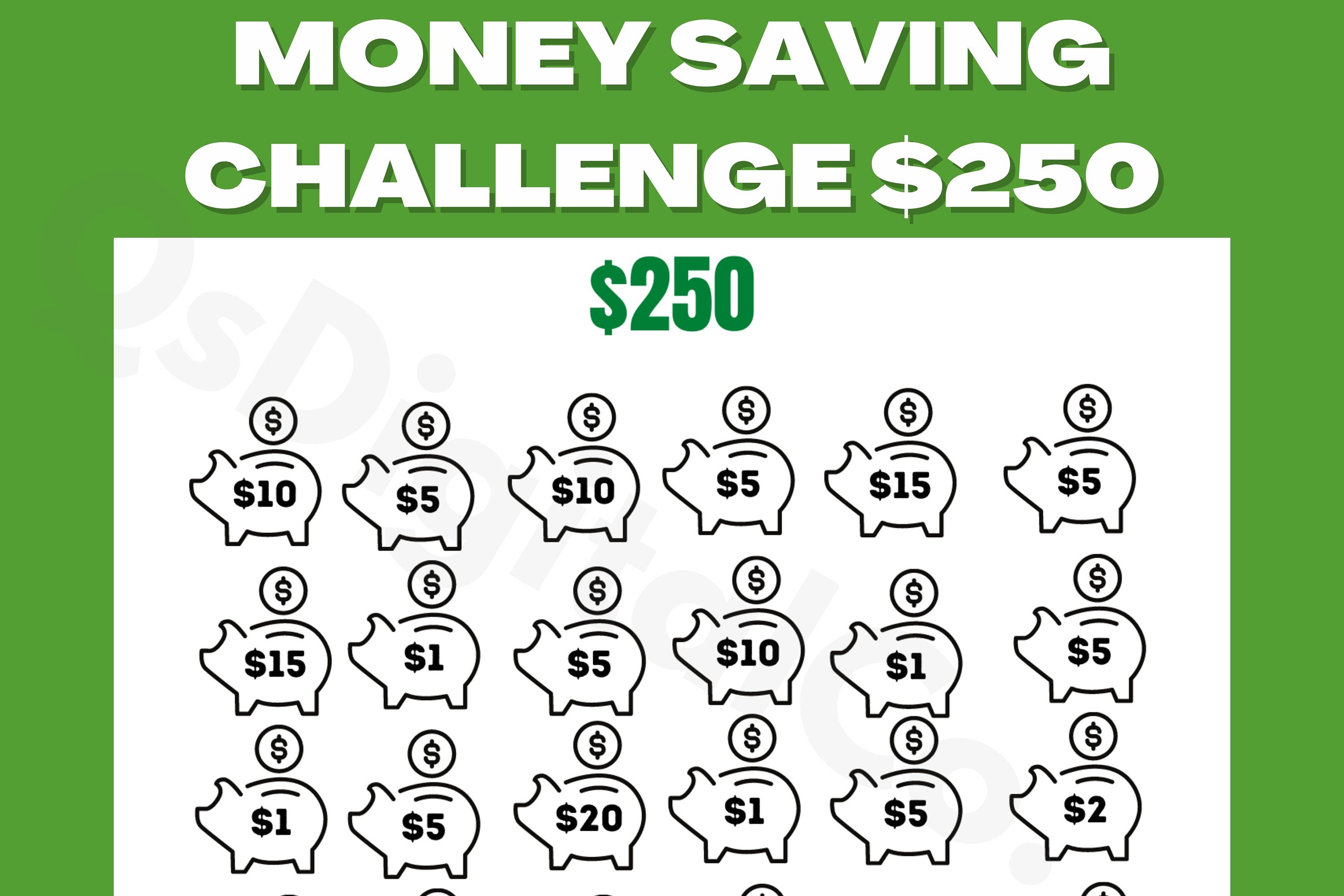 Small Savings Challenge Printable, Save 250 Dollars, Money Savings ...