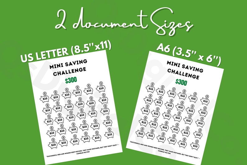 Small Money Saving Challenge Printable, Save 300 Dollars, Money Savings ...