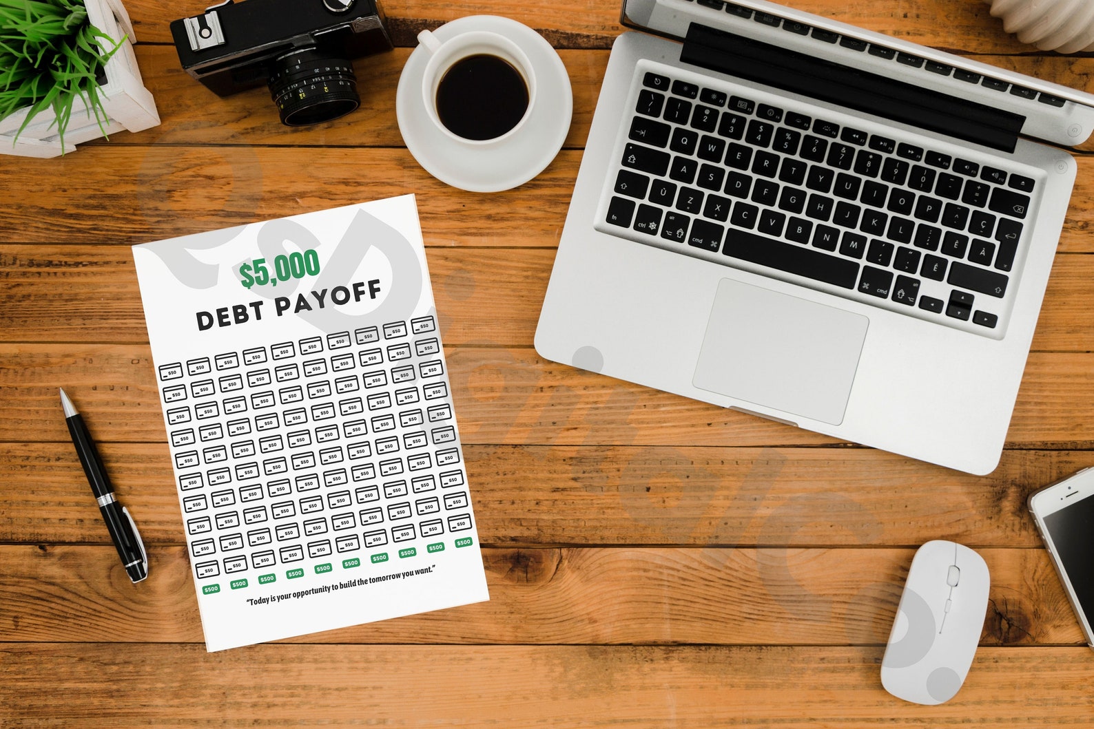 Debt Payoff Challenge Printable, Save 5000, 5K Debt Free Saving, Money ...