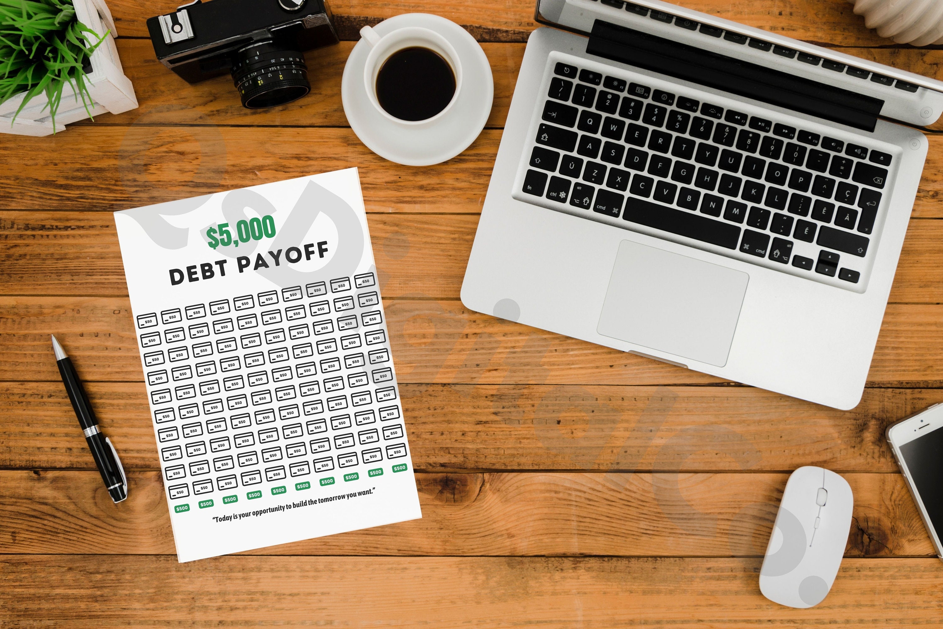 Debt Payoff Challenge Printable, Save 5000, 5K Debt Free Saving, Money ...