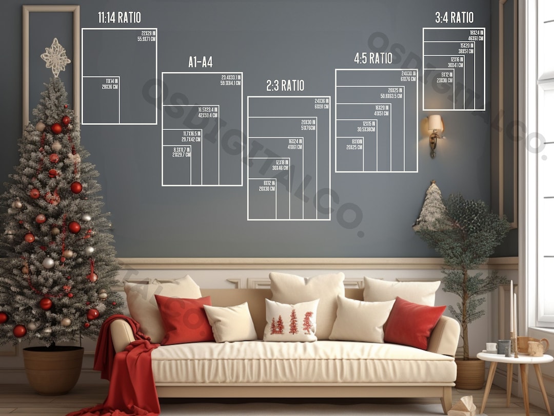 Wall Art Size Guide, Print Size Guide, Wall Art Ratio Guide, Frame Size ...