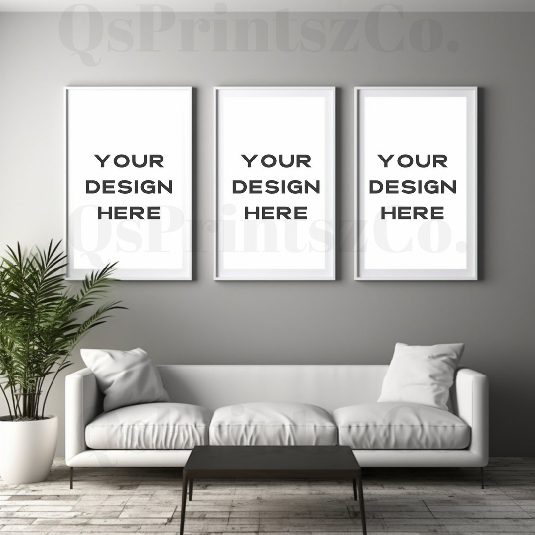3 Frames Mockup, Wall Art Mock Up, Interior Mockup, Photo Frame, Frame ...