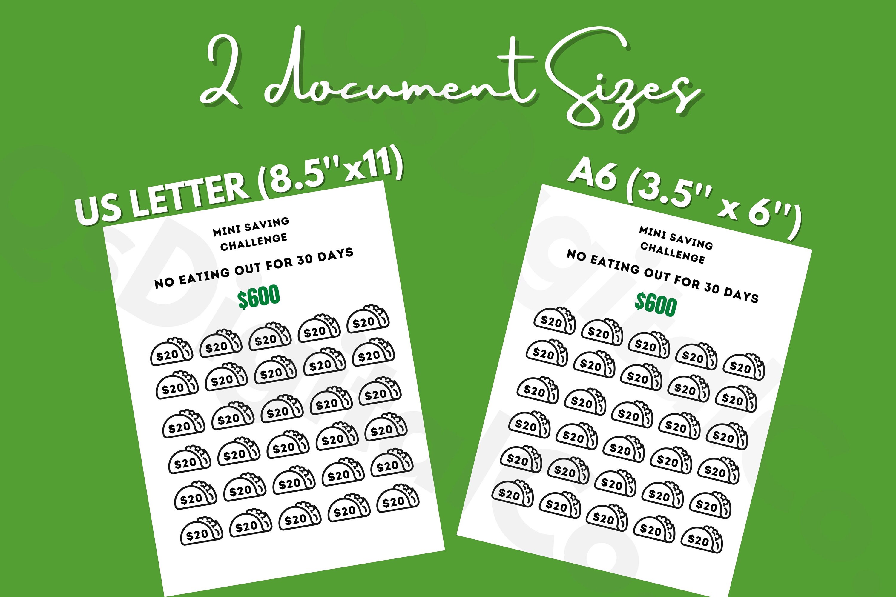 No Eating Out Challenge Printable Save 600 Dollars (Download Now) - Etsy